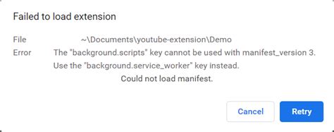 Error In Manifest Json In The Getting Started Example Issue 116