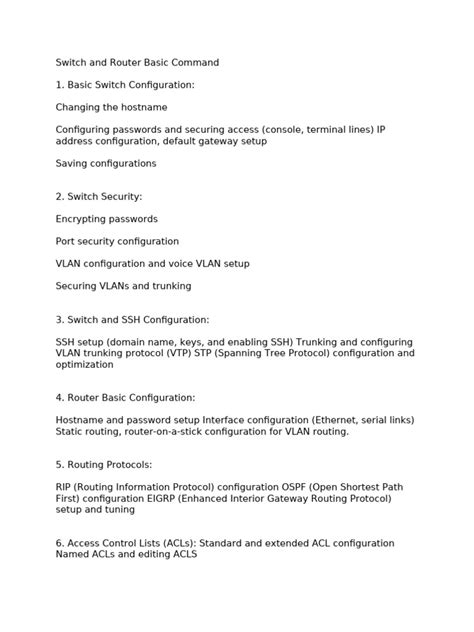 switch and router basic command pdf