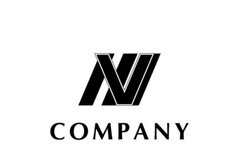 모노그램 이니셜 Mv Vm 로고 디자인 프리미엄 벡터