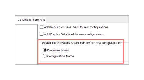 指定默认 BOM 零件编号 2023 SOLIDWORKS 新增功能
