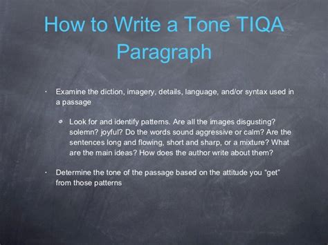 How To Write A Tone Tiqa Paragraph
