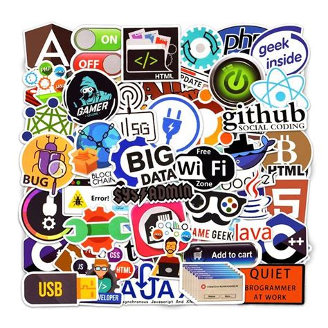 Generic Programming Stickers Pack For Laptop Phone Fridge Guitar Car