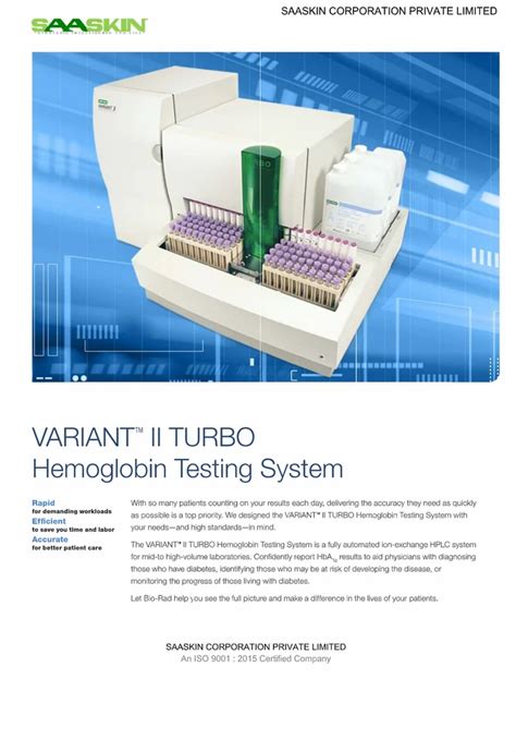 Biorad Variant Ii Turbo Hemoglobin Testing System At Best Price In Chennai