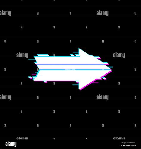 Right Arrow Pointer With Glitch Noise Effect Isolated Ui Game Interface Panel Design Element