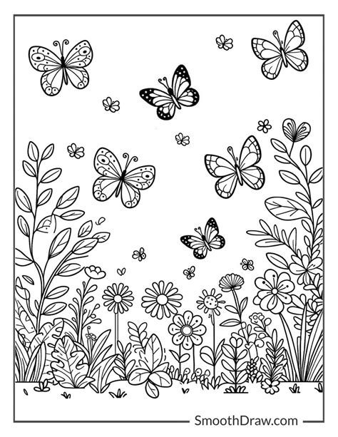 Butterfly Garden Coloring Pages