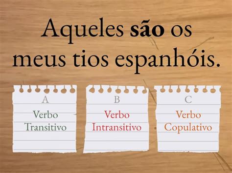 Subclasses Dos Verbos Quiz