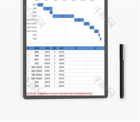 时间节点规划计划进度甘特图excel模板 免费excel表格模板下载 千库网