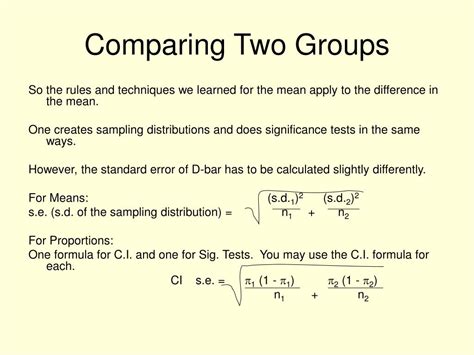 PPT Comparing Two Groups Means Or Proportions PowerPoint