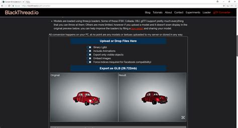 converting and uploading 3d models