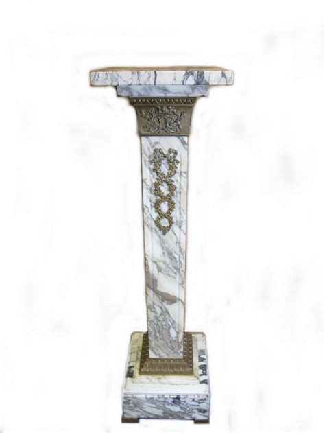 Sold Price Antique French White Marble And Bronze Pedestal August 1