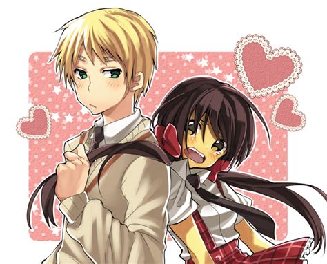 Safebooru 1girl Axis Powers Hetalia Blonde Hair Blush Brown Eyes
