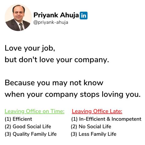 Priyank Ahuja On Linkedin Love Your Job But Dont Love Your Company