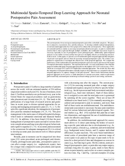 Pdf Multimodal Spatio Temporal Deep Learning Approach For Neonatal