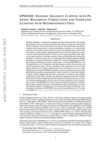 Episode Episodic Gradient Clipping With Periodic Resampled Corrections For Federated Learning