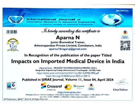 publishing another paper in ijirae aparna nagaraj posted on the topic