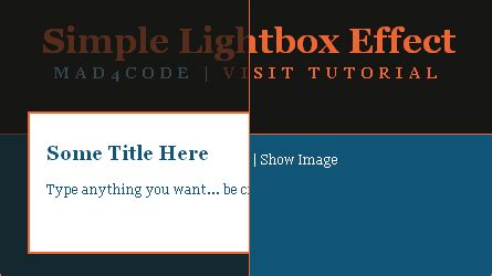 Easy Lightbox Effect Using JQuery Mad Code