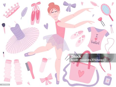 Ilustración De Conjunto De Estilo Plano De Ballet Y Más Vectores Libres