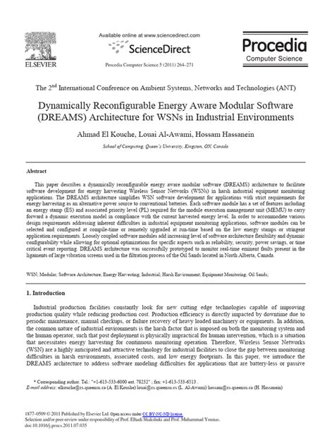 Dynamically Reconfigurable Energy Aware Modular Software Pdf Wireless Sensor Network