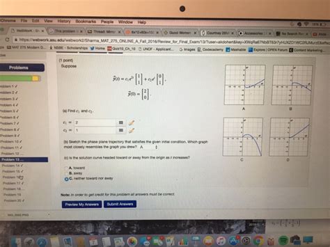 solved suppose y t c 1 e 2r [1 1] c 2e t [0 1]