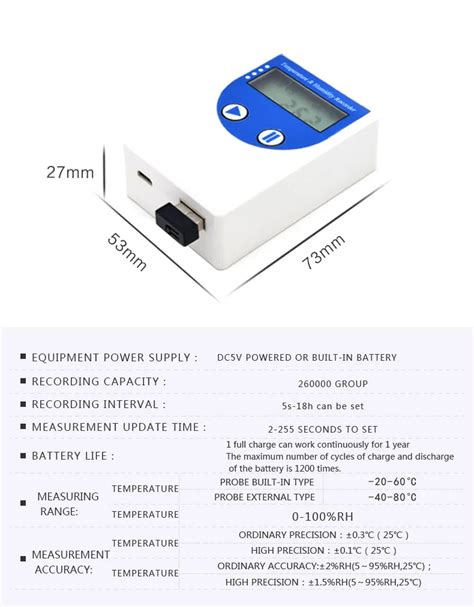 작은 디지털 260000 포인트 기록 용량 Usb 온도계 Datalogger 온도 및 습도 Buy 데이터 로거 온도 습도