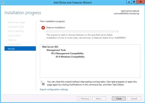 Solved Installation Of One Or More Roles Or Features Failed Error