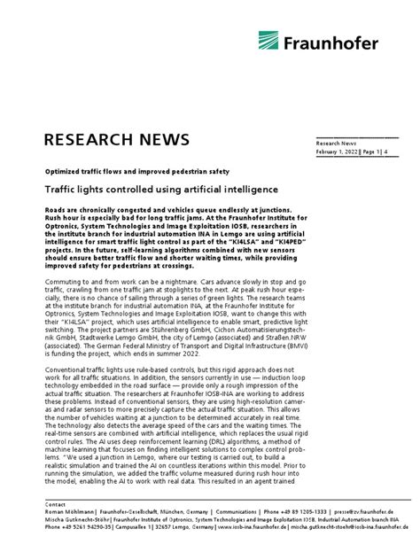 Iosb Ina Traffic Lights Controlled Using Artificial Intelligence