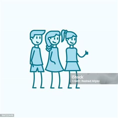 친구 2 컬러 라인 아이콘입니다 간단한 색된 요소 그림입니다 친구 우정 세트에서 상징 디자인 개요 개념에 대한 스톡 벡터 아트