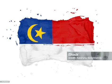 말라카의 국기 브러시 스트로크 배경 흰색 배경에 말레이시아의 국기 국가 말라카 디자인 앱 Ui를 위한 수채화 스타일 주당순이익10 0명에 대한 스톡 벡터 아트 및 기타