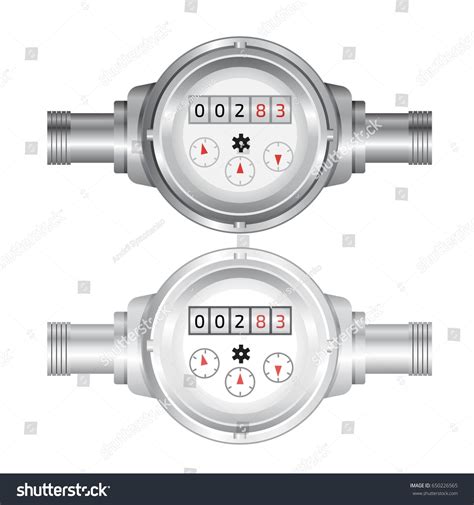 Realistic Analog Water Meter Vector Illustration Stock Vector Royalty Free