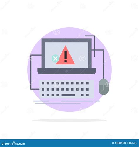 Computer Crash Error Failure System Flat Color Icon Vector Stock Vector Illustration Of