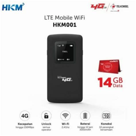 Jual Modem HKM 001 Mifi Modem Wifi 4G Unlocked Free Tsel 14GB Quick Seller Shopee Indonesia