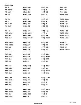 Practice Makes Perfect Decimal Division Problems By Arithmetic Crazy