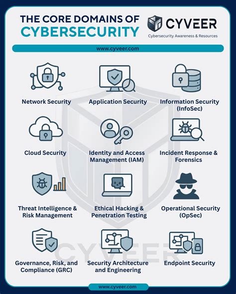 Cyveer 𝗧𝗵𝗲 𝗖𝗼𝗿𝗲 𝗗𝗼𝗺𝗮𝗶𝗻𝘀 𝗼𝗳 𝗖𝘆𝗯𝗲𝗿𝘀𝗲𝗰𝘂𝗿𝗶𝘁𝘆 Follow For More Cybersecurity Insights