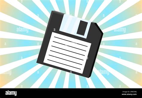 Old Retro Vintage Hipster Poster With Floppy Disk For Computer To Store
