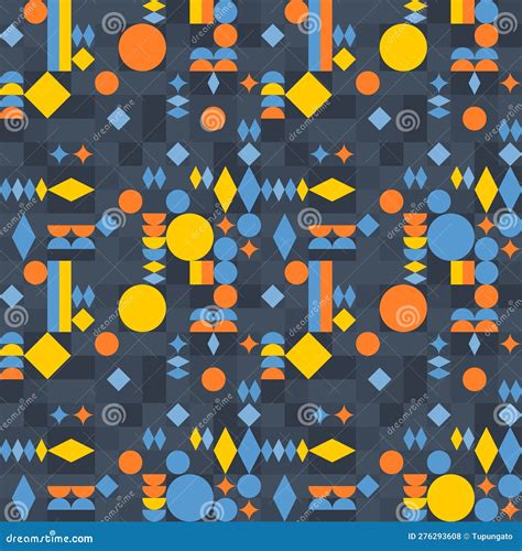 Bauhaus Style Pattern Seamless Texture Stock Vector Illustration Of 1980s Texture 276293608