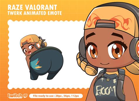 Raze Valorant Twerk Animated Emote For Discord Booty Emote Discord