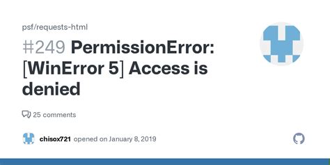 PermissionError WinError 5 Access Is Denied Issue 249 Psf