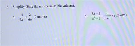 simplify state the non permissible
