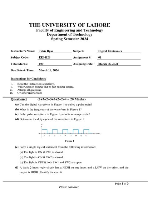 De Assignment No 01 Pdf Electronics Electrical Engineering