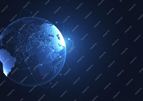 Premium Vector Global Network Connection World Map Point And Line Composition Concept Of