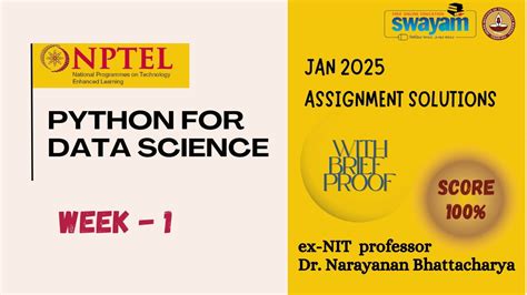 Python For Data Science Week 1 Solution Answers 2025 January Nptel