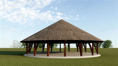 round park pavilion sketchup 3d model skp file download sketchupbox