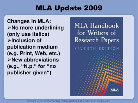 Ppt Mla 7 Th Edition Formatting And Style Guide Powerpoint