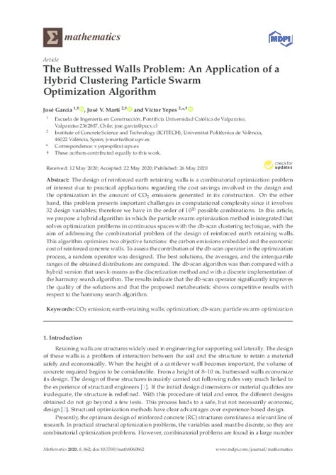 Pdf The Buttressed Walls Problem An Application Of A Hybrid Clustering Particle Swarm