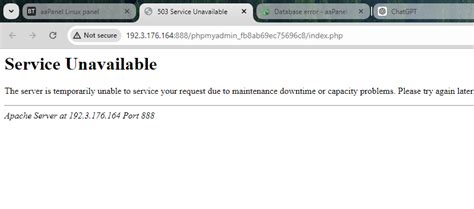 database error aapanel free hosting control panel one click lamp lemp
