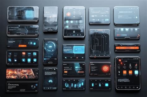 Glassy Ui Component Set For Mobile App Design Premium Ai Generated Image