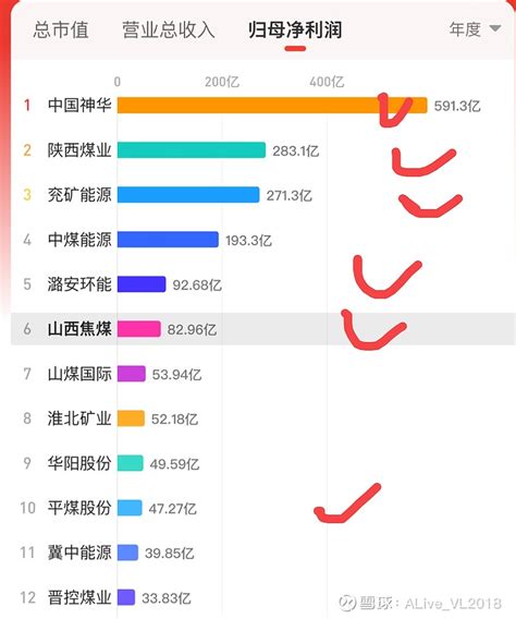 煤炭行业利润排名前十综合排名前6名中国神华排第一陕西煤业第二山西焦煤第三 R O E 30 以上排名 资本回报率
