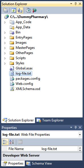 C Log4net Not Working Properties Folder Missing Stack Overflow