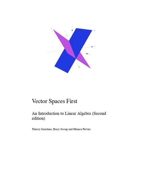 Vector Spaces First An Introduction To L Pdf Matrix Mathematics