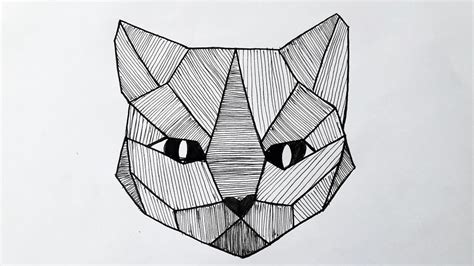 how to draw a geometric cat geometric drawing geometric art youtube